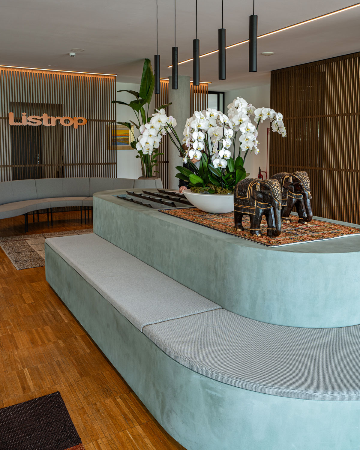 Microcement Covered Catalogue Counter | Listrop Travel