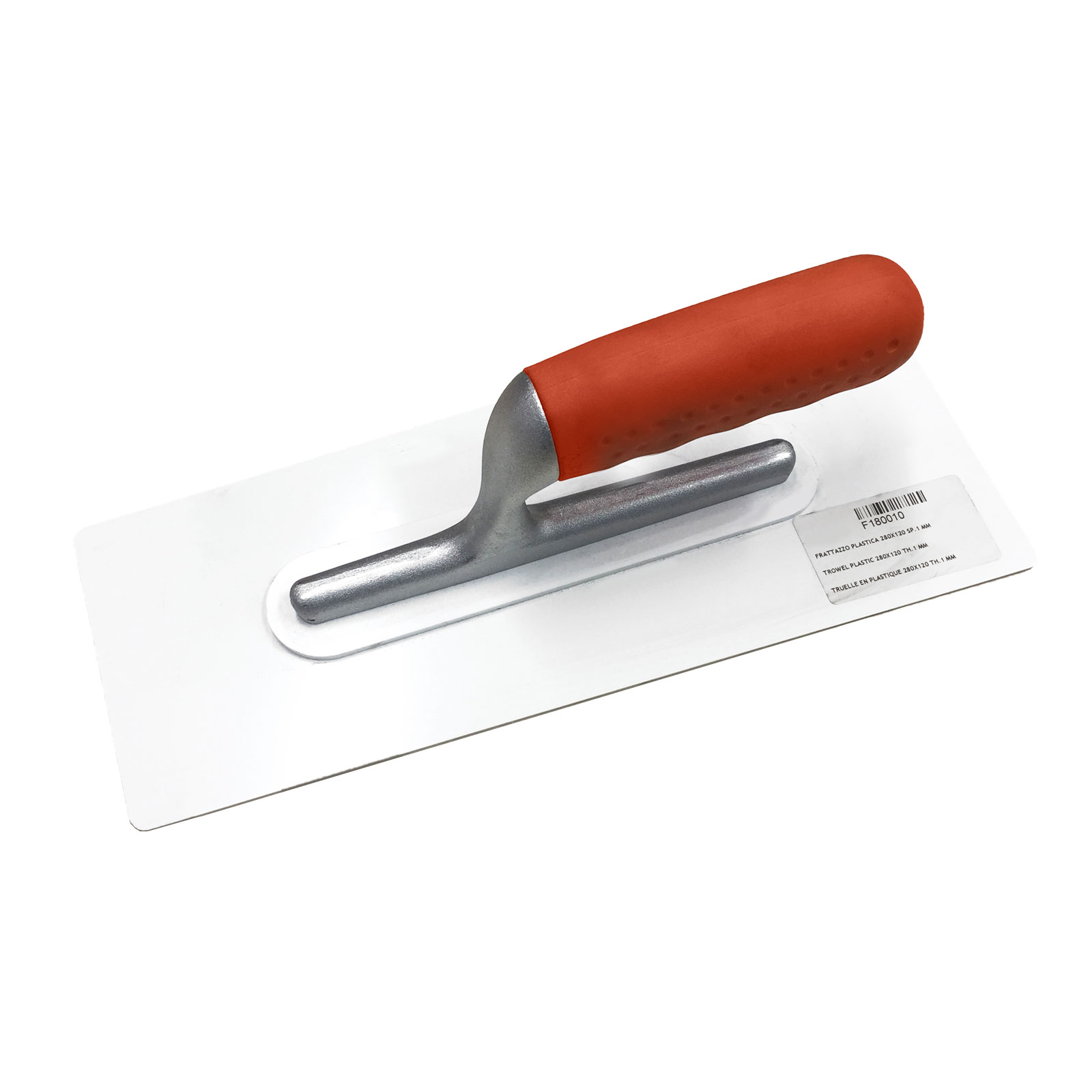 Flexible plastic trowel for steel and zinc surfaces by Isoplam