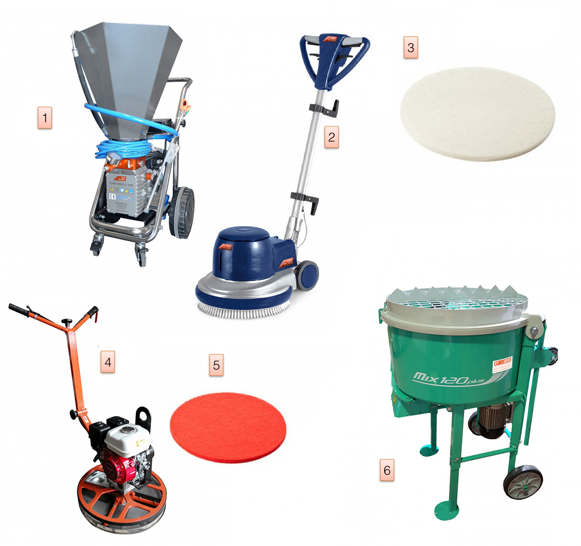 Machinery kit to create washed gravel ItalianTerrazzo floors