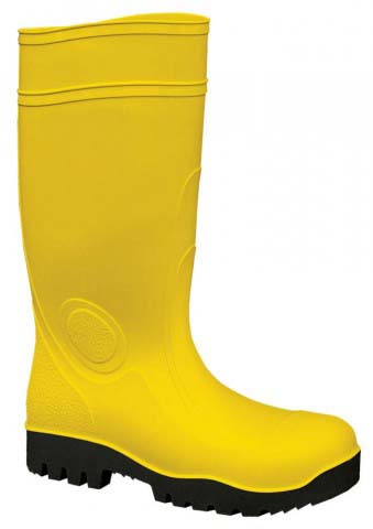 Practical safety boots in yellow rubber for construction sites